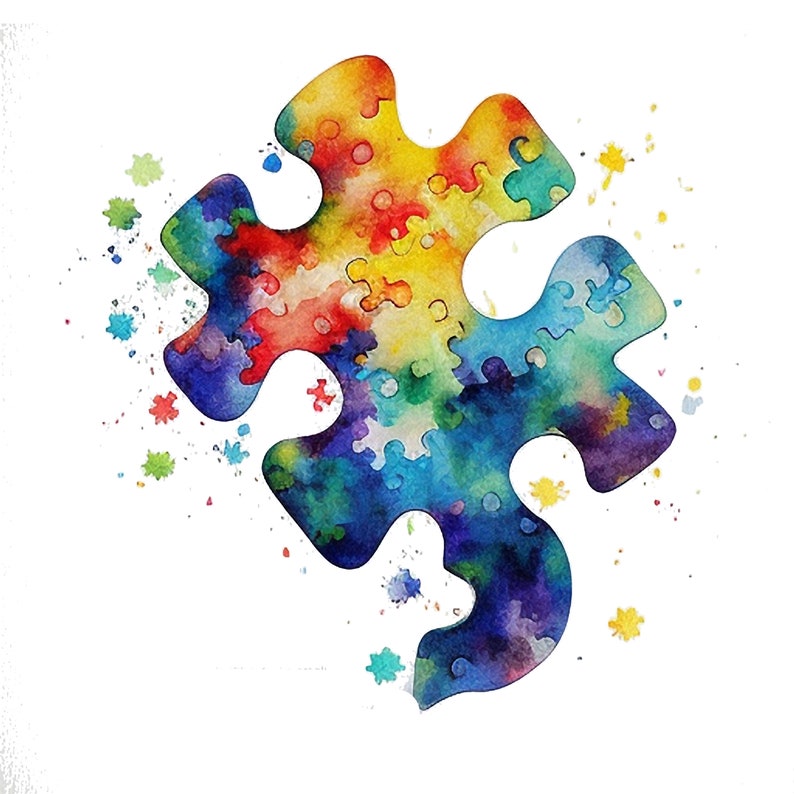 Watercolor Autism Sublimation PNG Design Autism Love - Etsy