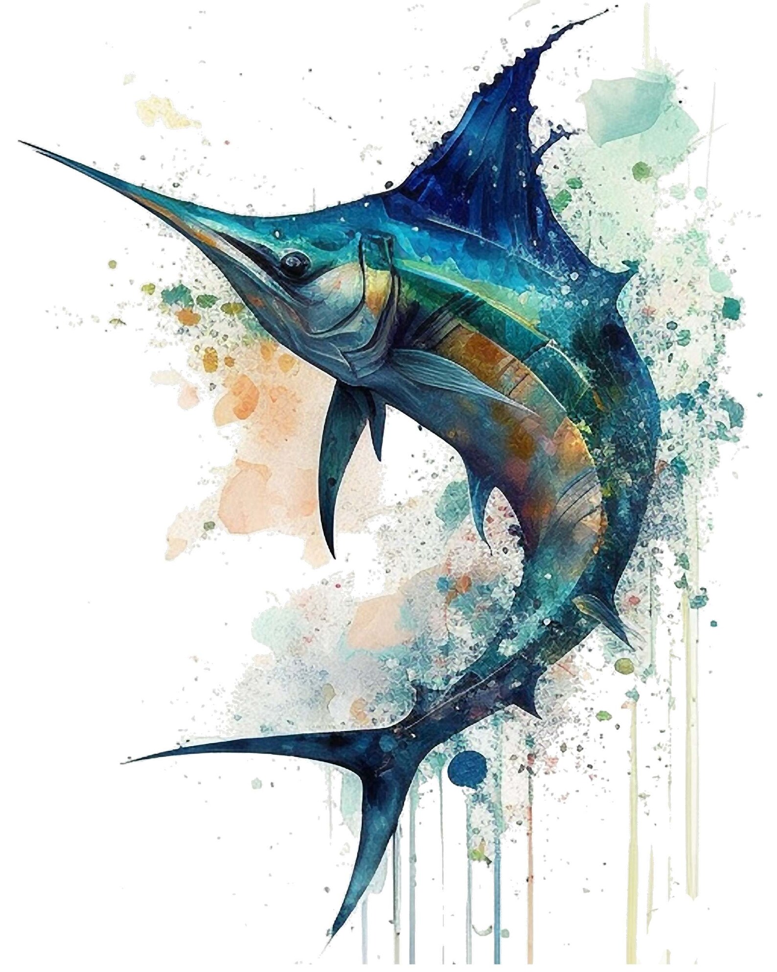Set of 4 Sailfish Clipart PNG Saltwater Fish Digital Download - Etsy