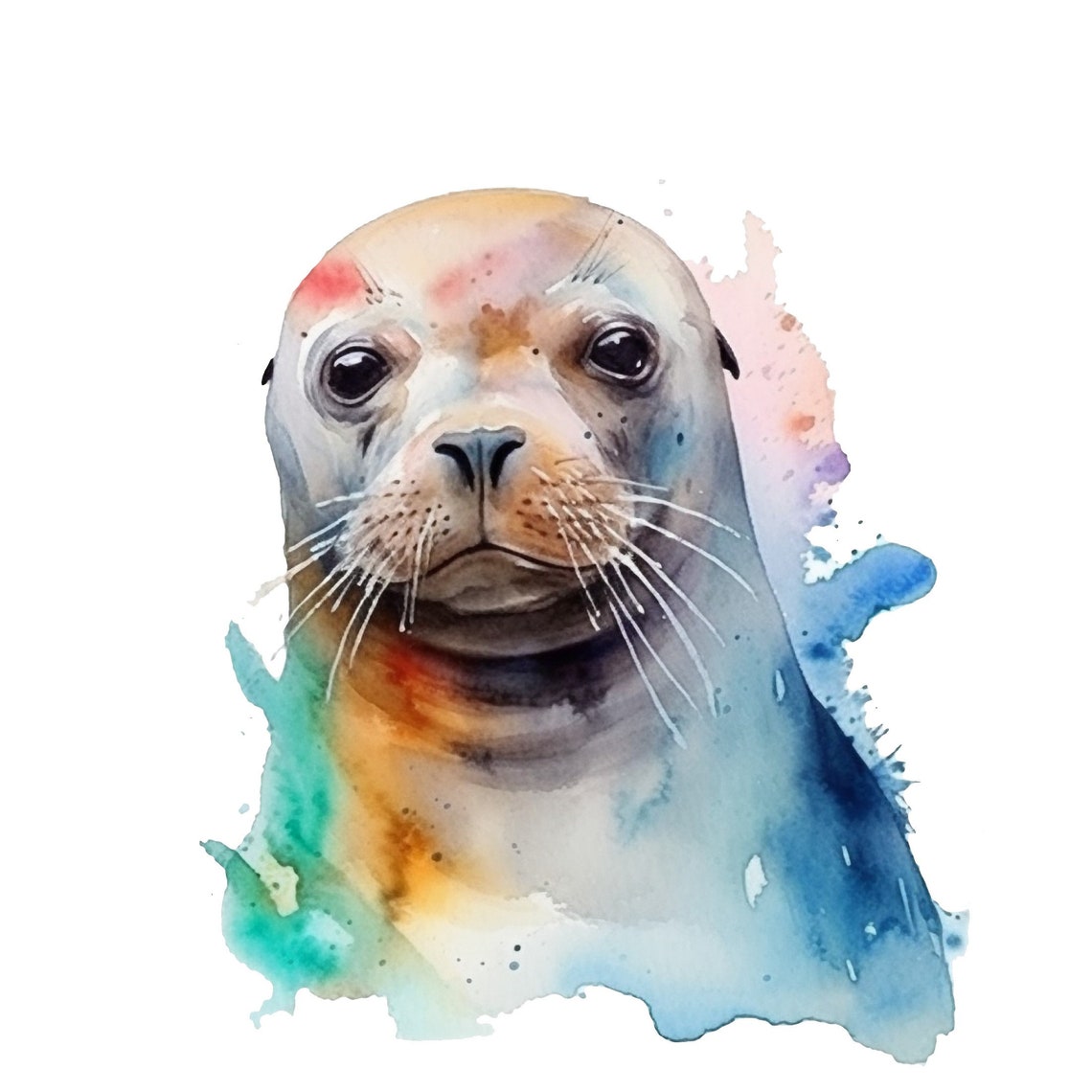 Watercolor Clipart Seal Digital Downloads, Seal Clipart, Sea Lion PNG ...