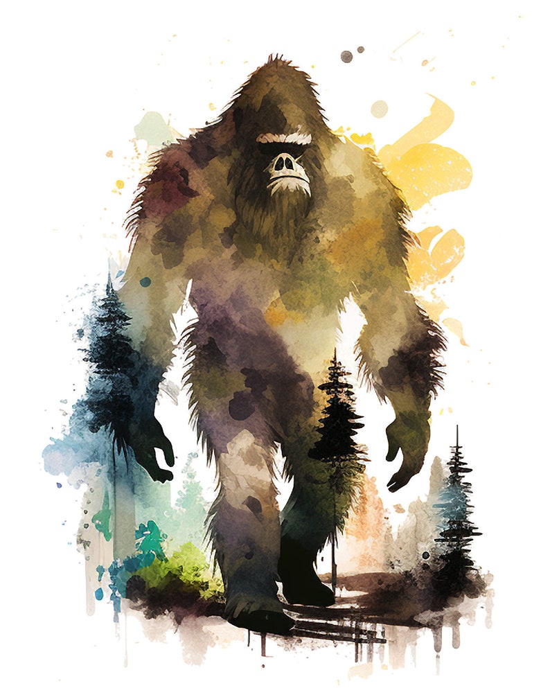Bigfoot Watercolor Digital Downloads Sasquatch Clipart - Etsy
