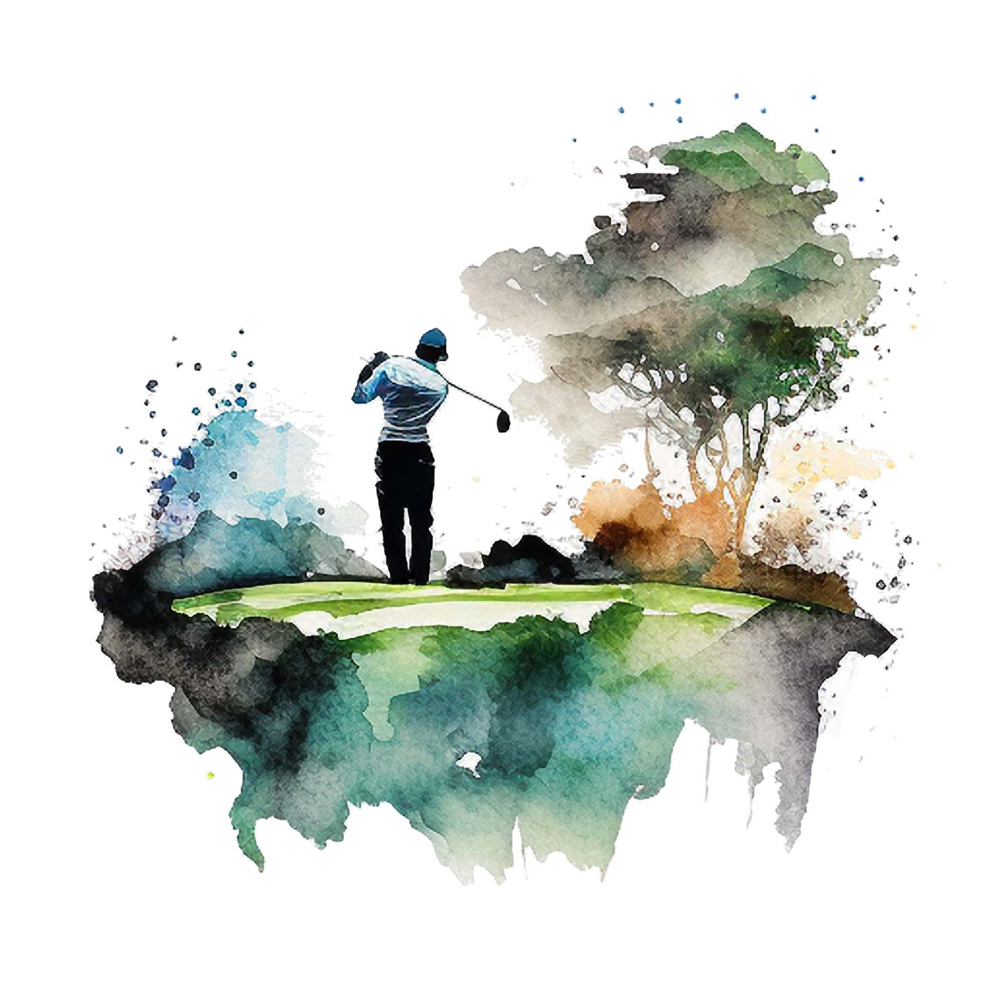 Set of 4 Golf Watercolor Clipart, Golf Sublimation, Pro Shop Sports ...