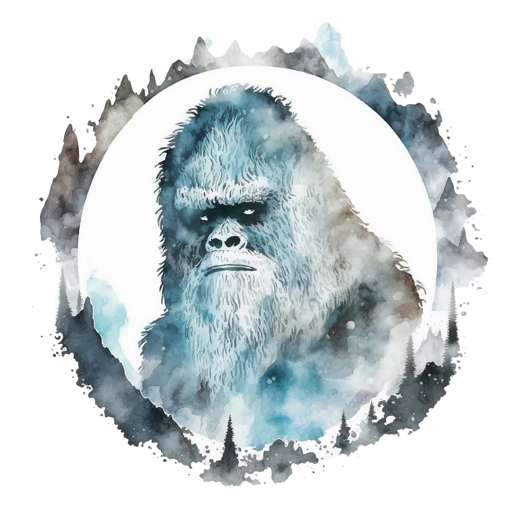 Yeti Watercolor Clipart Set 4 PNG Files for Yeti Wall Art - Etsy Australia