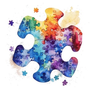 Watercolor Autism Sublimation PNG Design | Autism Love | Autism ...