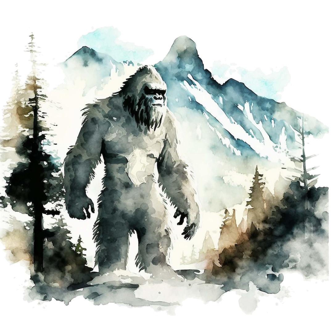 Yeti Watercolor Clipart - Digital Downloads for Wall Art, Prints, and ...