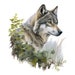Set of 4 Watercolor Grey Wolf Clipart Commercial Use PNG - Etsy