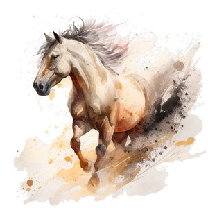 Horse Clipart Watercolor Clipart Set of 4 - Nursery Wall Art, Farm ...