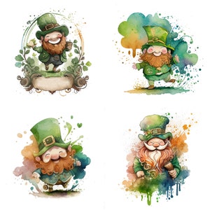 Leprechaun Art Print Leprechaun Watercolor Clipart Cute Nursery Decor ...