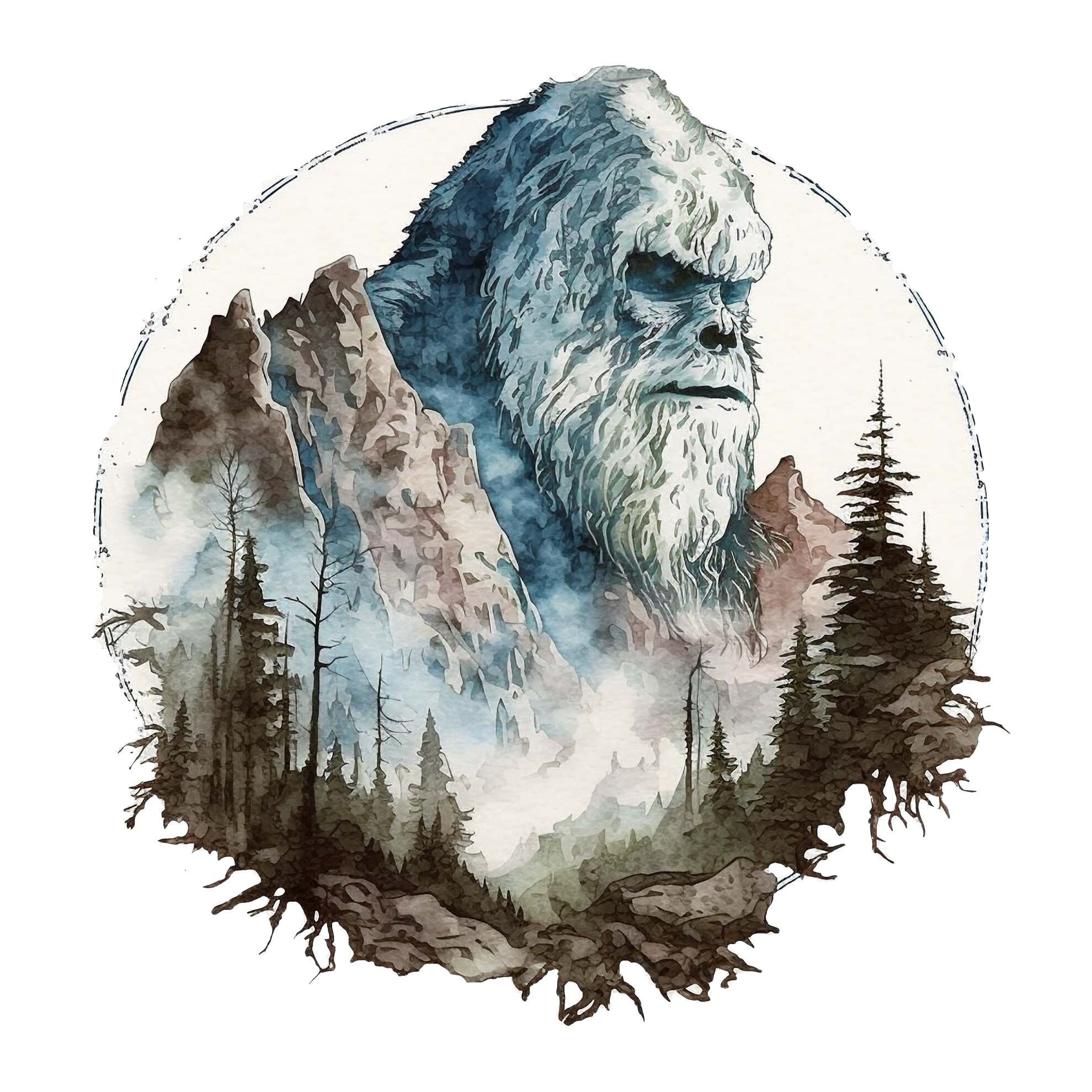 Yeti Watercolor Clipart - Digital Downloads for Wall Art, Prints, and ...