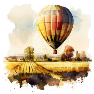 Hot Air Balloon Print Clipart Nursery Decor, Watercolor Clipart ...