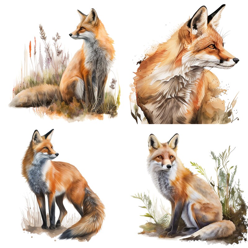 Red Fox Watercolor - Etsy