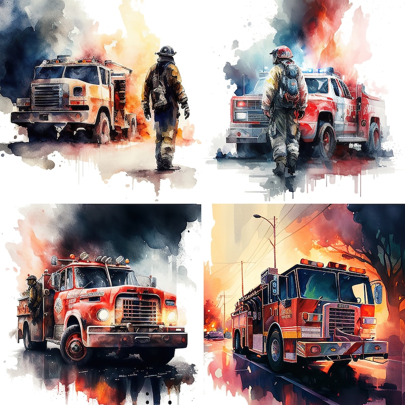 Firefighter Art - Etsy