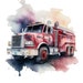 Watercolor Fire Truck Illustration, Fire Truck PNG Clipart, 4 Fireman ...
