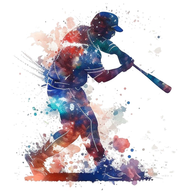 Baseball Player Clipart Set of 4 Printable Art Files - Etsy