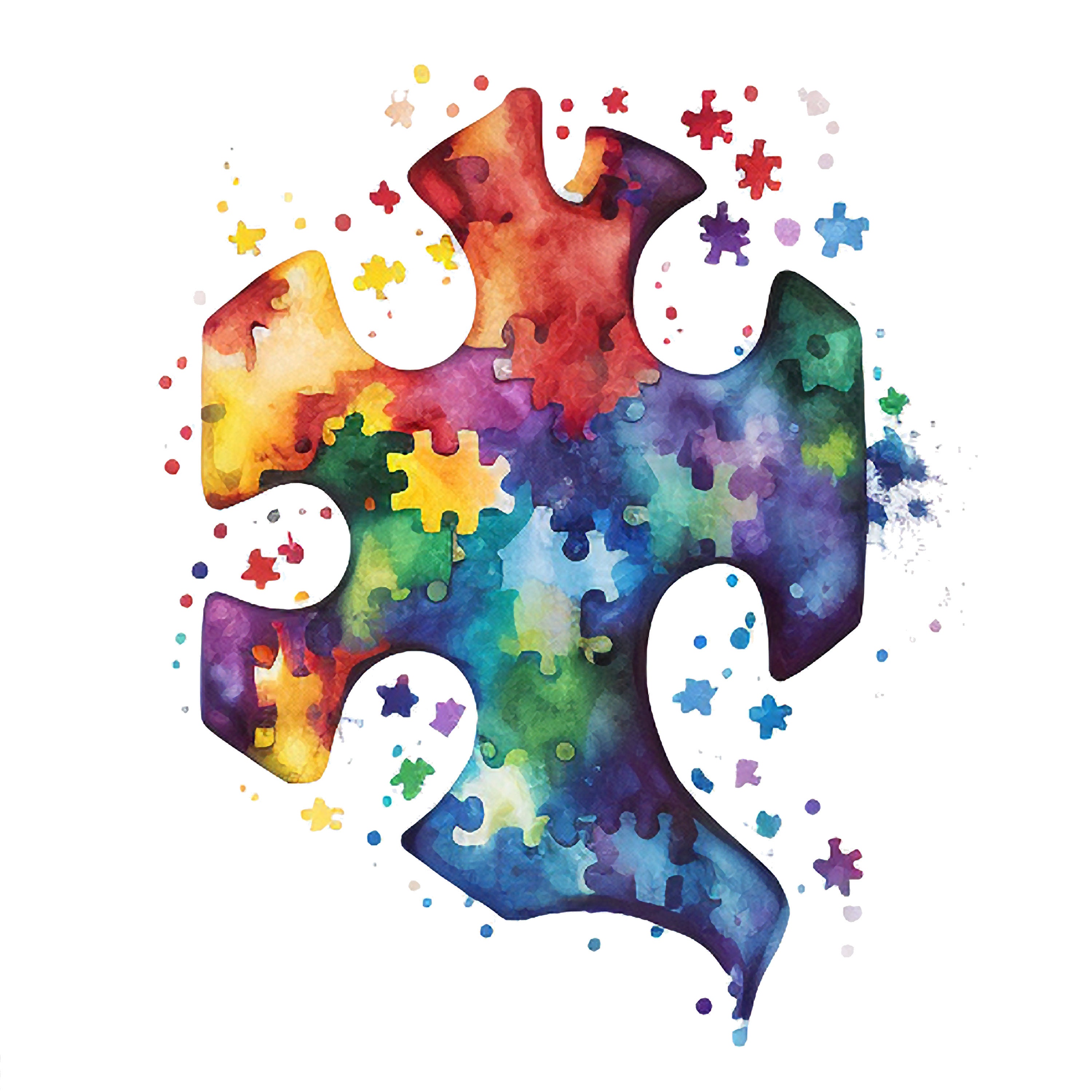 Watercolor Autism Sublimation PNG Design | Autism Love | Autism ...