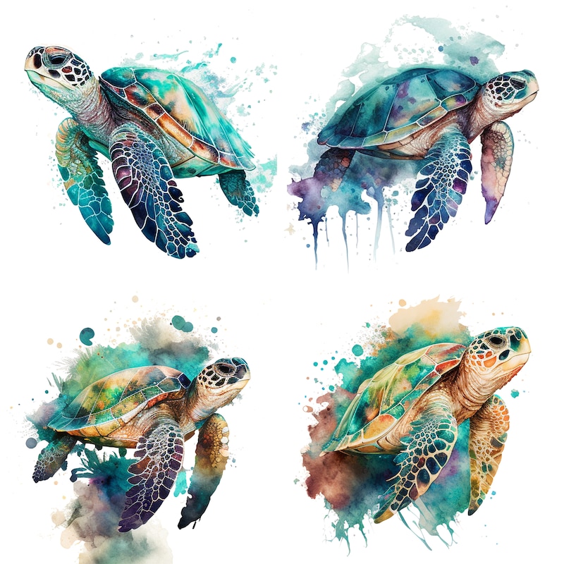 Sea Turtle Clipart - Etsy