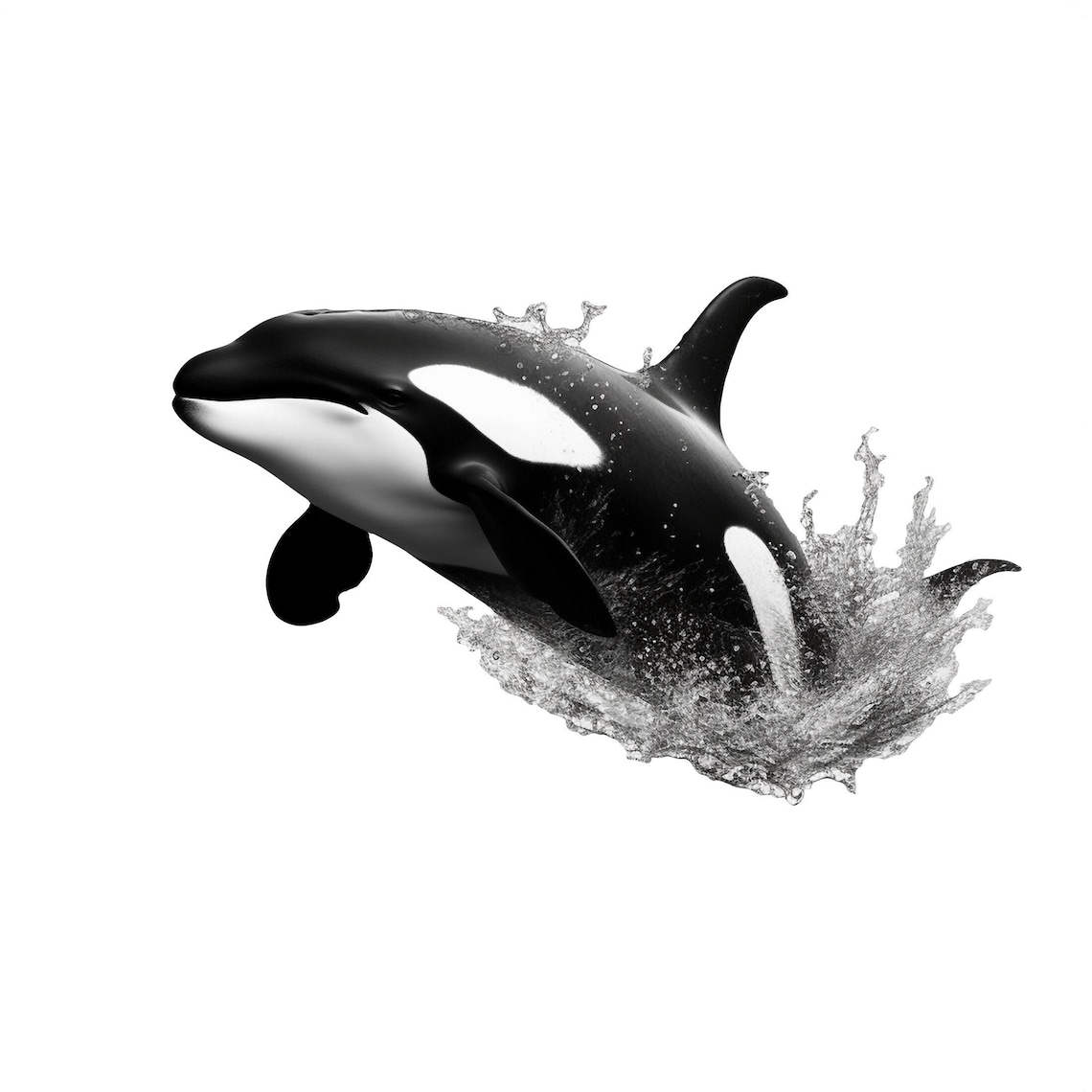 Orca Whale Clipart Set of 4 Orca PNG Digital Downloads Orca - Etsy