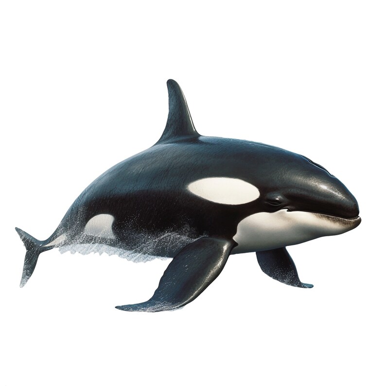 Orca Whale Clipart Set of 4 Orca PNG Digital Downloads Orca Stickers ...