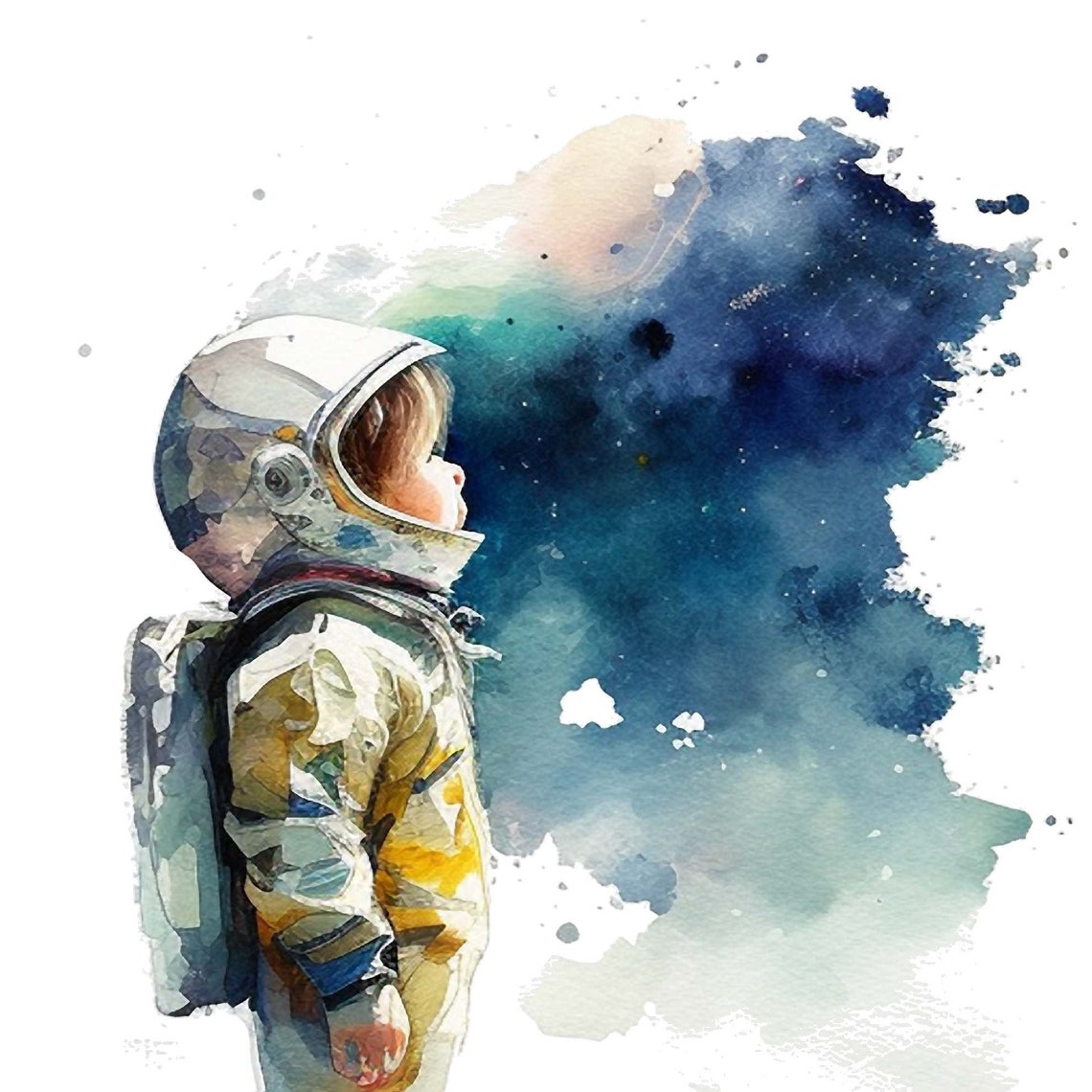 Watercolor Clipart Astronaut Clipart Digital Download 4 PNG Files Child ...