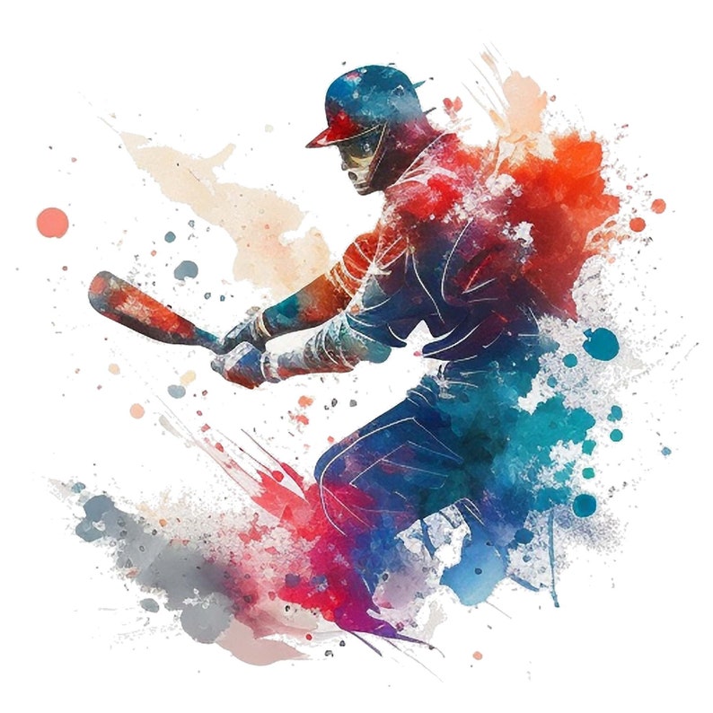 Baseball Player Clipart Set of 4 Printable Art Files - Etsy