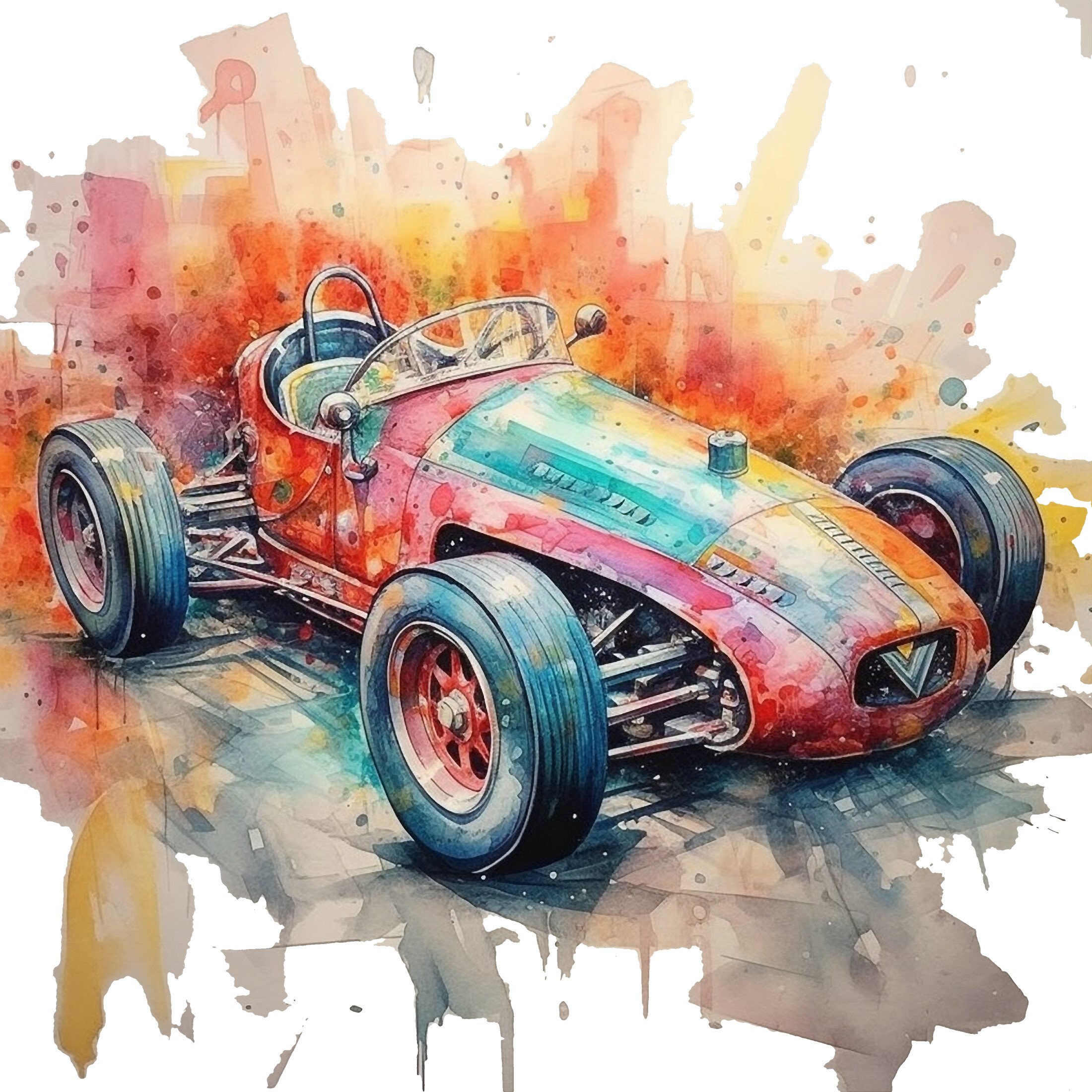 Race Car Watercolor Clipart PNG Files for Invitations Digital Download ...