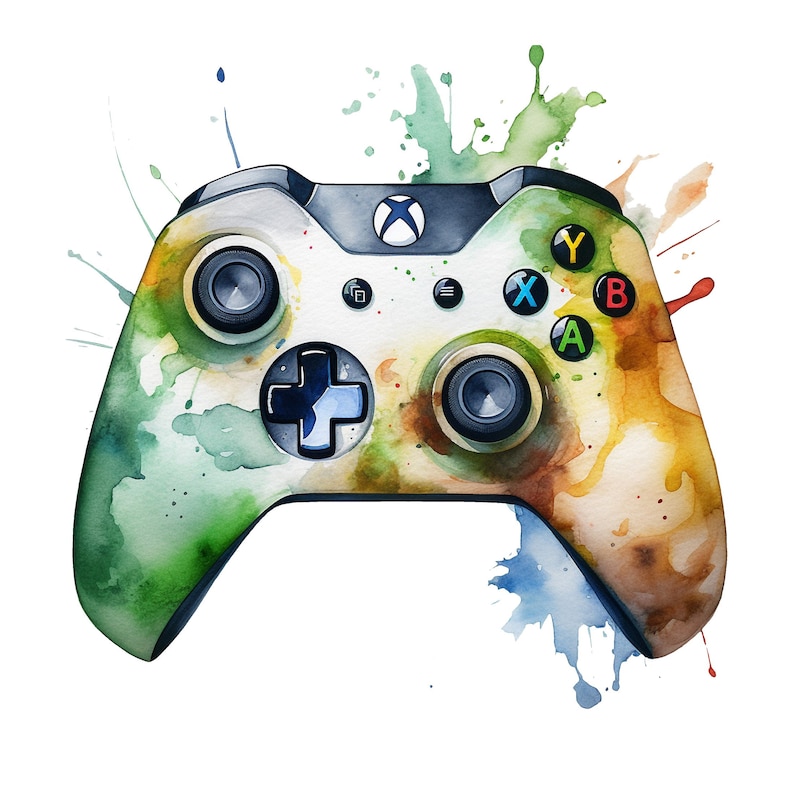Game Controller Watercolor Clipart - Set of 4 High Quality Pngs ...