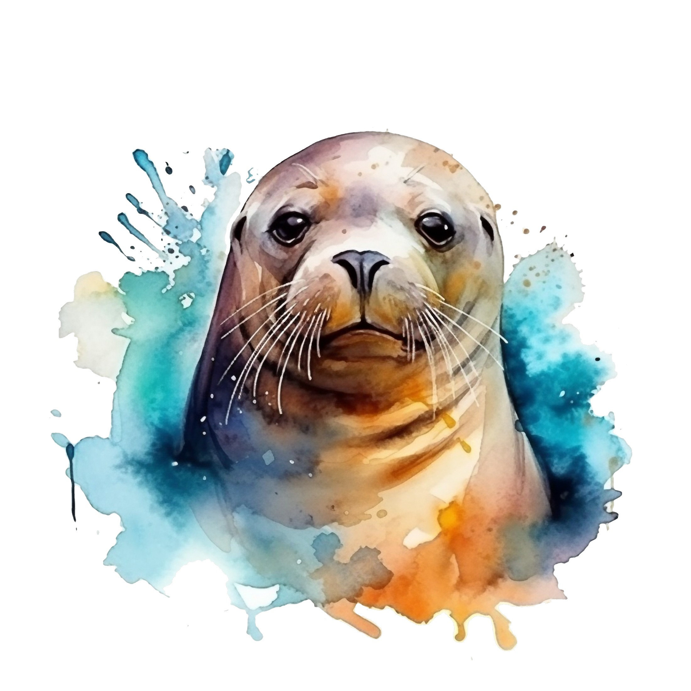 Watercolor Clipart Seal Digital Downloads, Seal Clipart, Sea Lion PNG ...