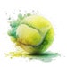 Tennis Ball Watercolor Clipart Set 4 Digital Downloads for Sports Art ...