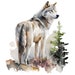 Set of 4 Watercolor Grey Wolf Clipart Commercial Use PNG - Etsy