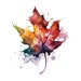 Set of 4 Watercolor Clipart Maple Leaf Illustrations Files, Instant ...
