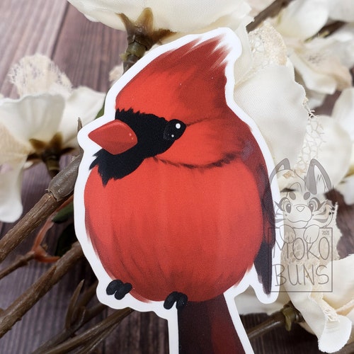 Jewel Cardinal Bird Sticker 100% Waterproof Vinyl Label. | Etsy