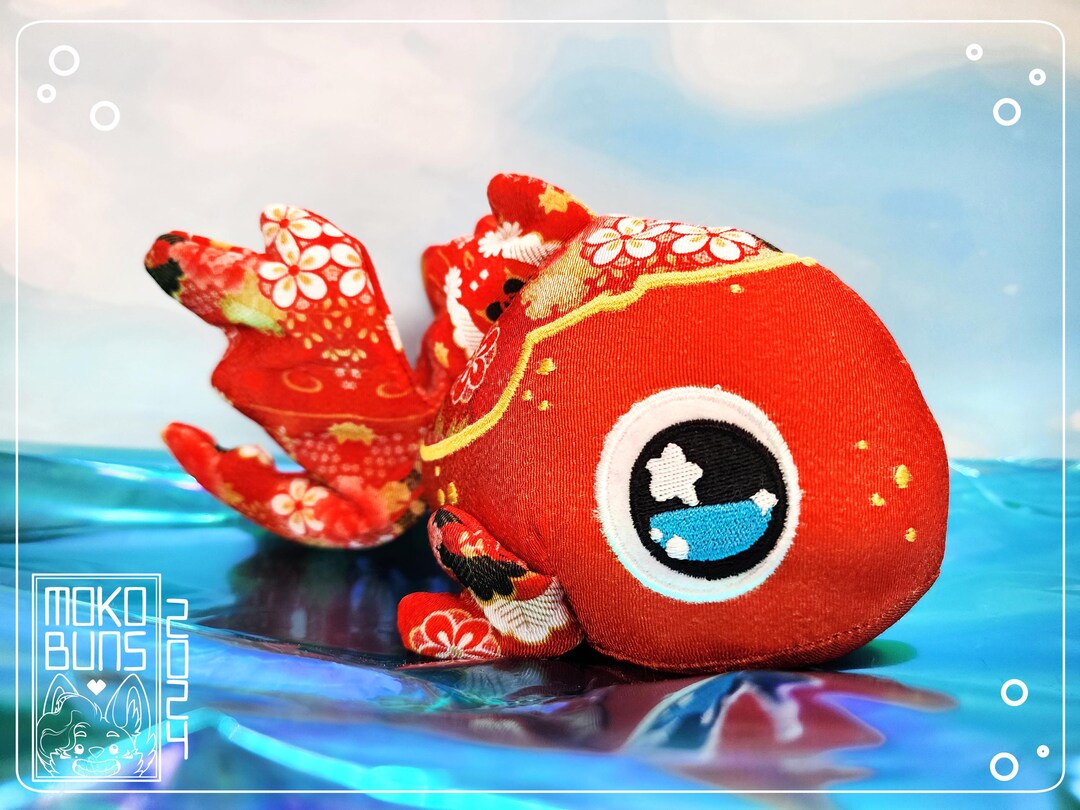 Chirimen Silk Goldfish Plush (red) - Etsy
