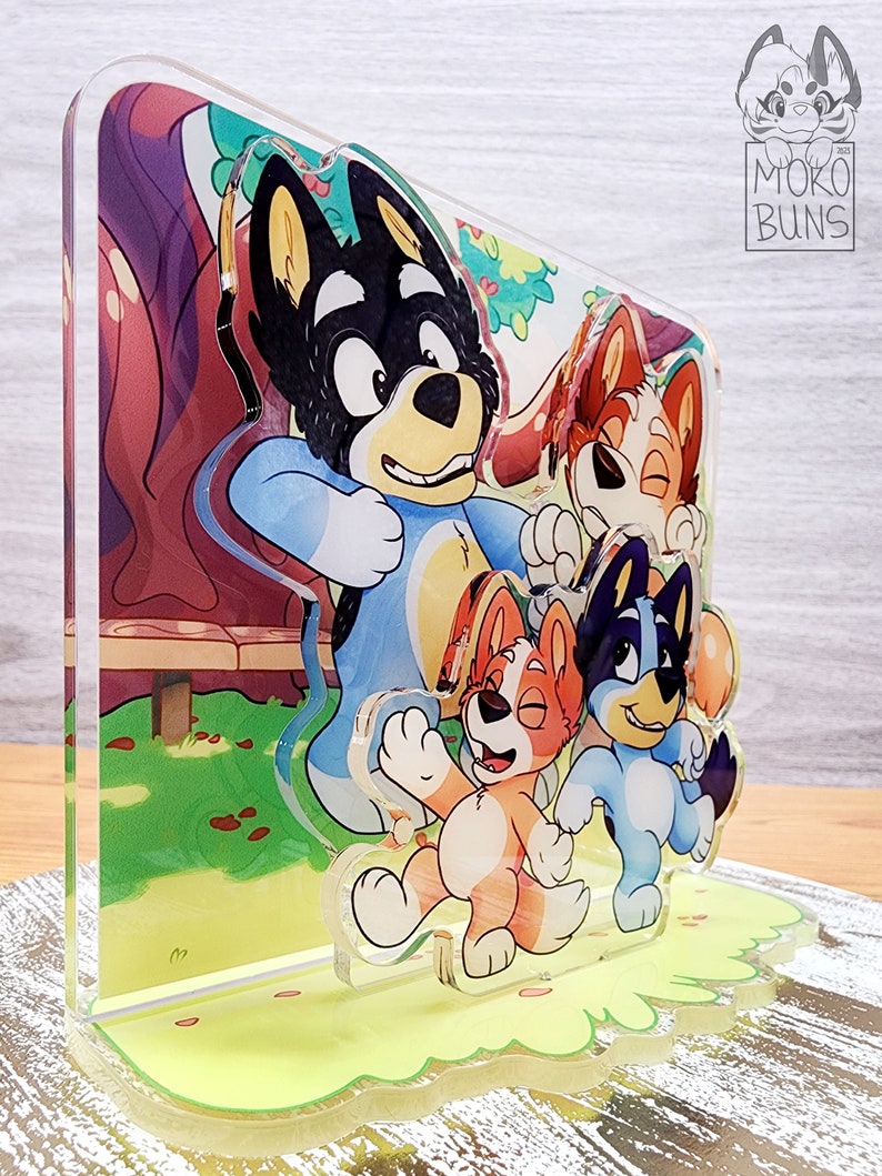 Bluey and Family in Full Dance Mode Standee - Etsy
