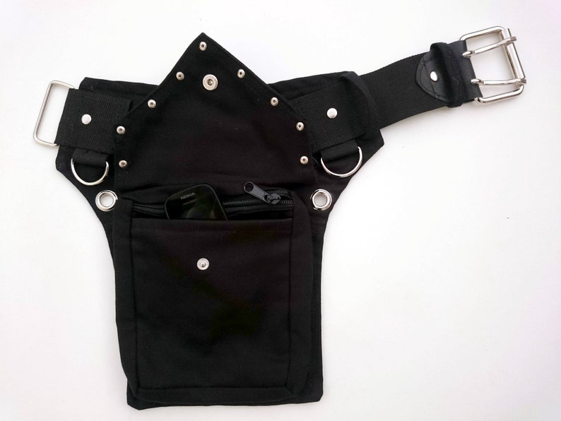 Utility belt black organic cotton also plus size metal | Etsy