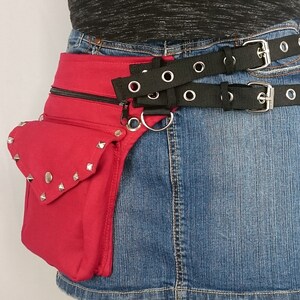 Red Fabric Utility Belt Also for Plus Sizes With Metal - Etsy