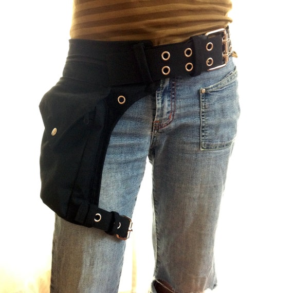 Utility belt with an extra strap for the leg metal buckles | Etsy