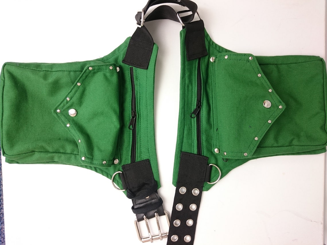 Utility Belt With Two Side Pockets, Extra Studs, Metal Buckle ...