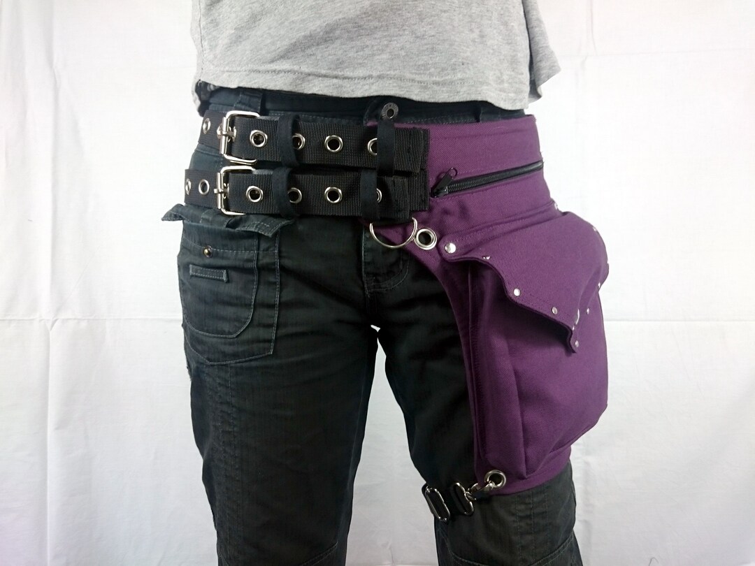 Dark Purple Leg Bag With a Removable Leg Strap on the Thigh, and ...