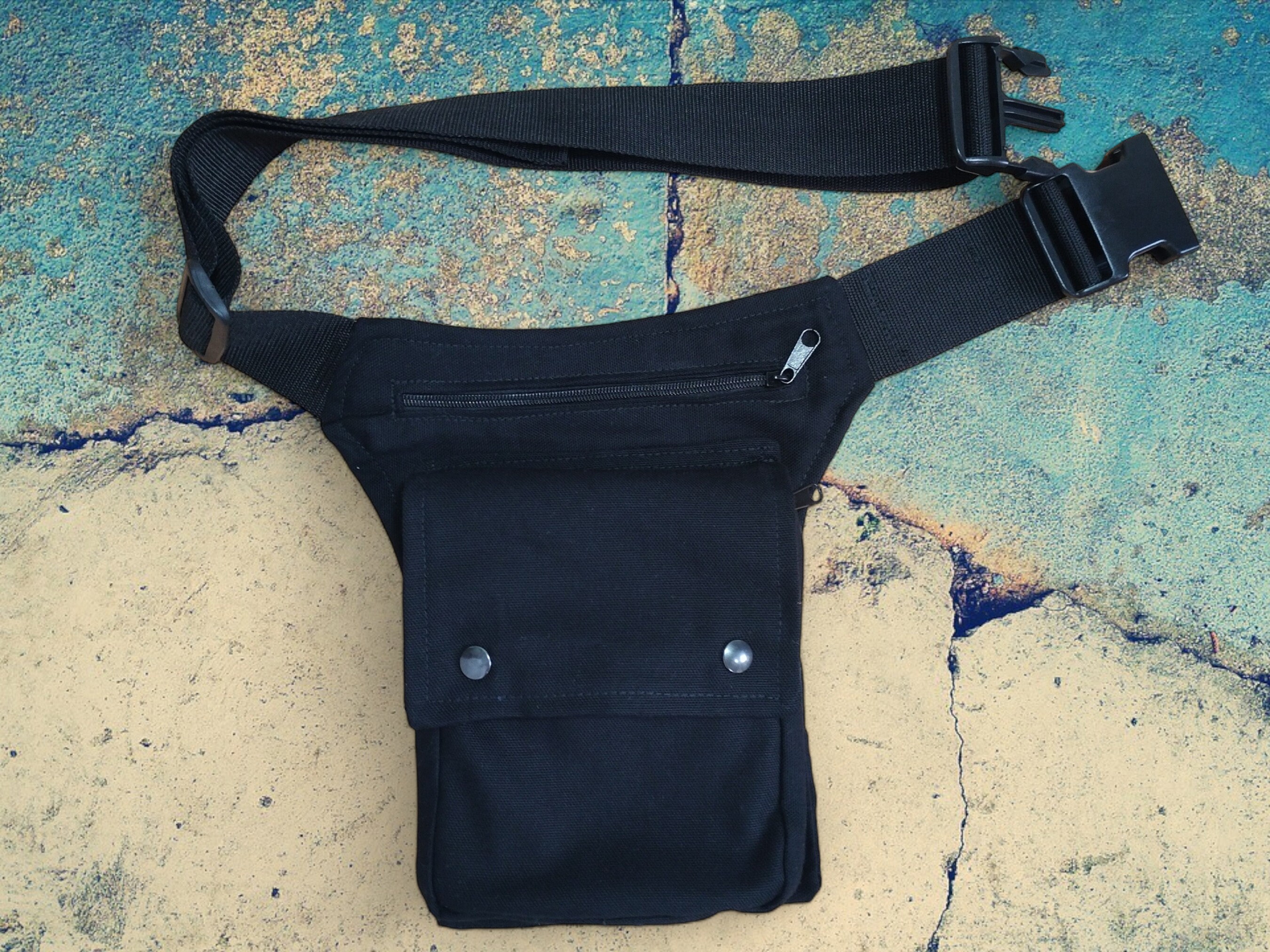 Utility Belt Made of Organic Cotton Canvas, a Black Hip Bag, ALL SIZES ...