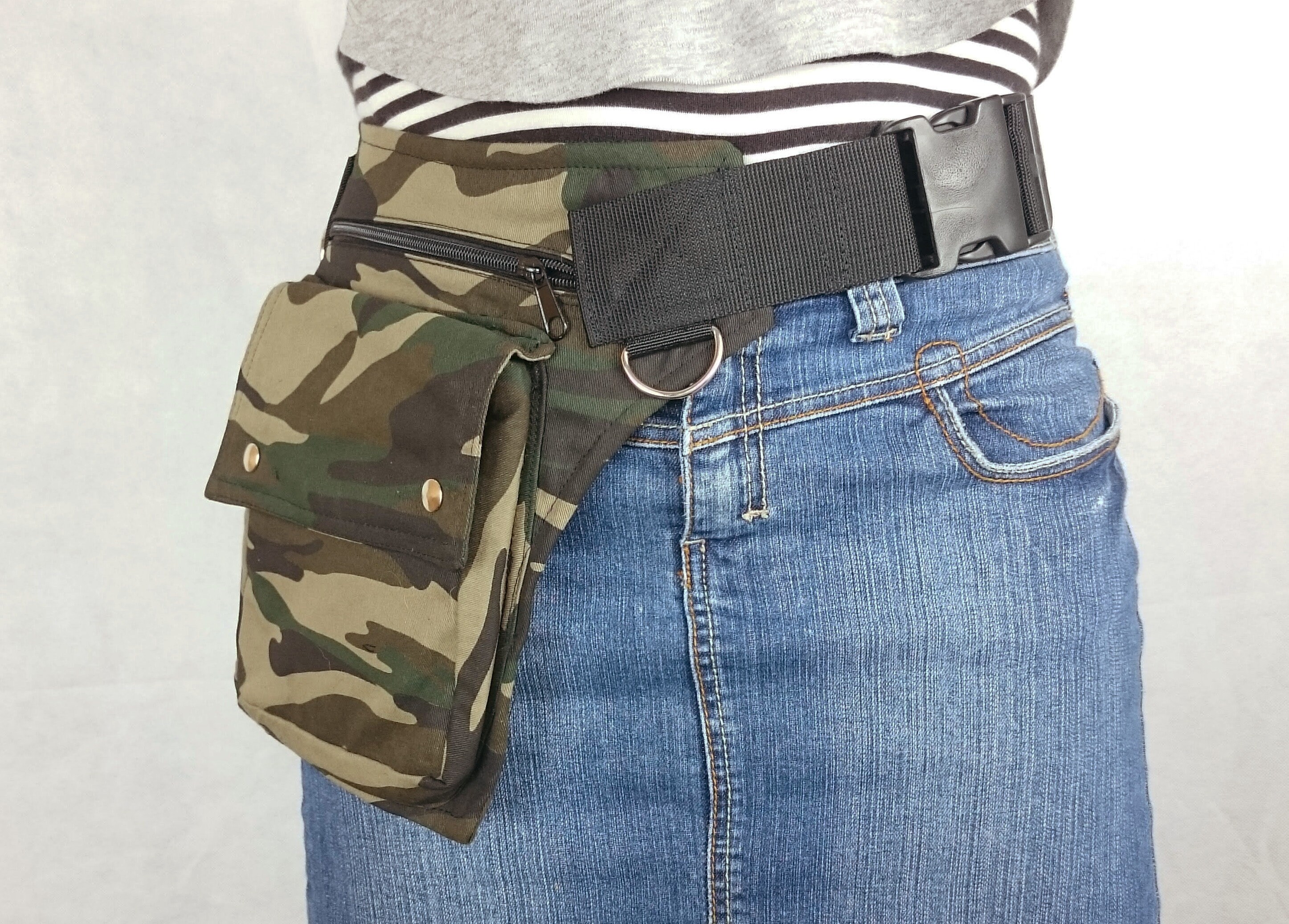 Camo utility belt made of camouflage cotton fabric hip bag | Etsy