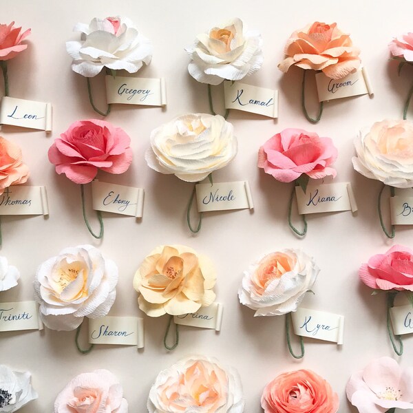 Flower Place Cards - Etsy