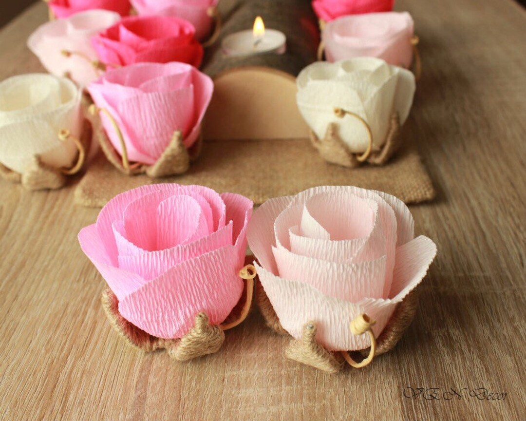Rustic Wedding Decor Paper Table Flowers Set of 10 Rustic - Etsy