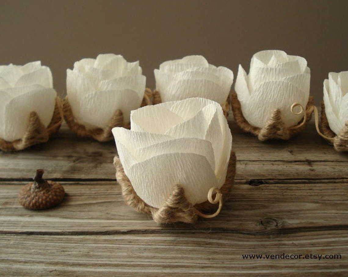 Rustic Wedding Decor Paper Table Flowers Set of 10 Rustic - Etsy