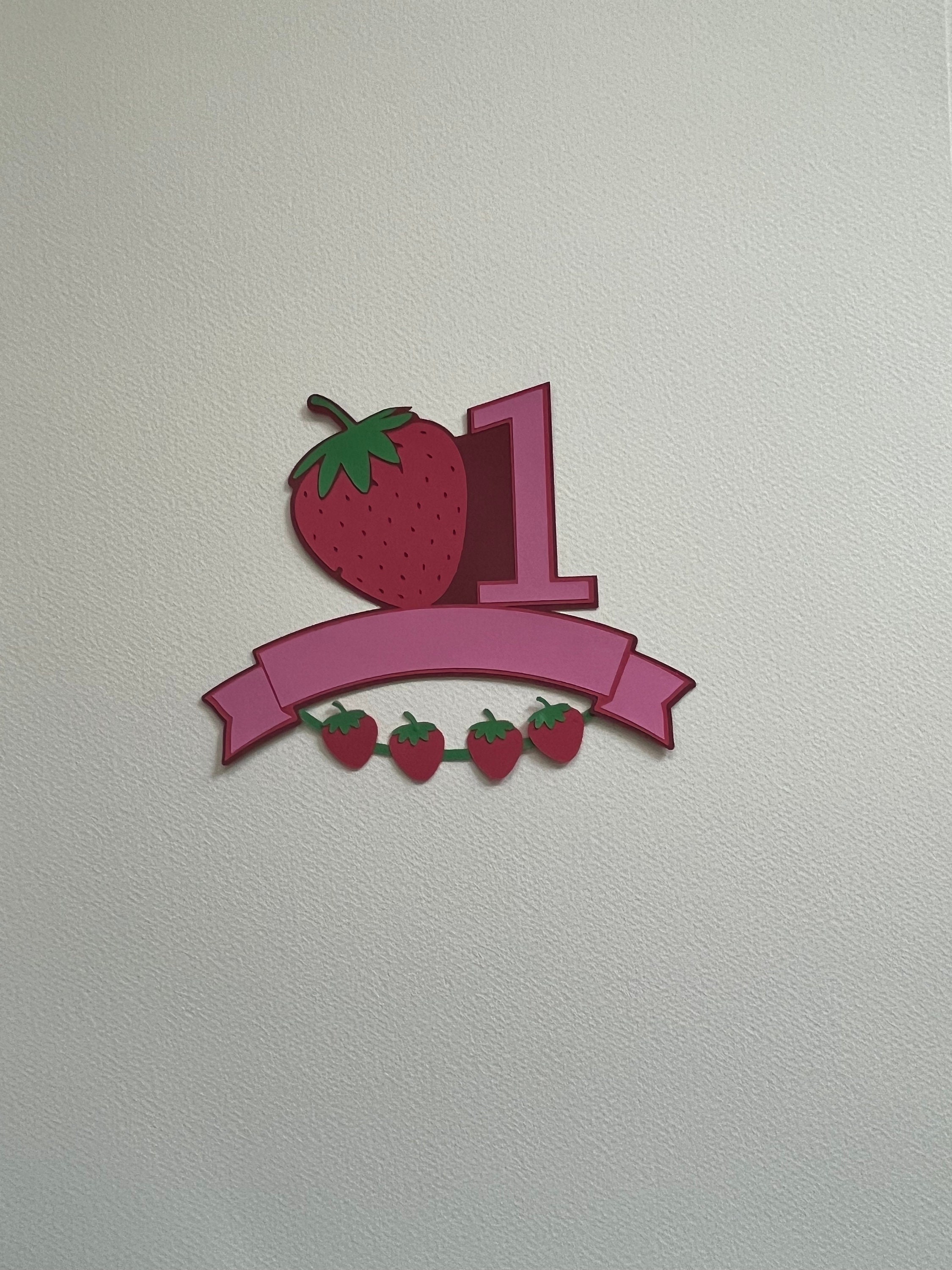 Strawberry Cake Topper SVG – ‘berry Sweet One’ First Birthday Party ...