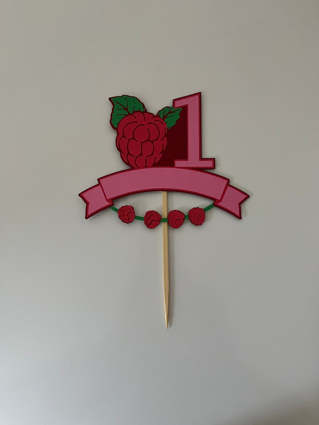 Raspberry Cake Topper Berry 1st Year Cute Berry First - Etsy