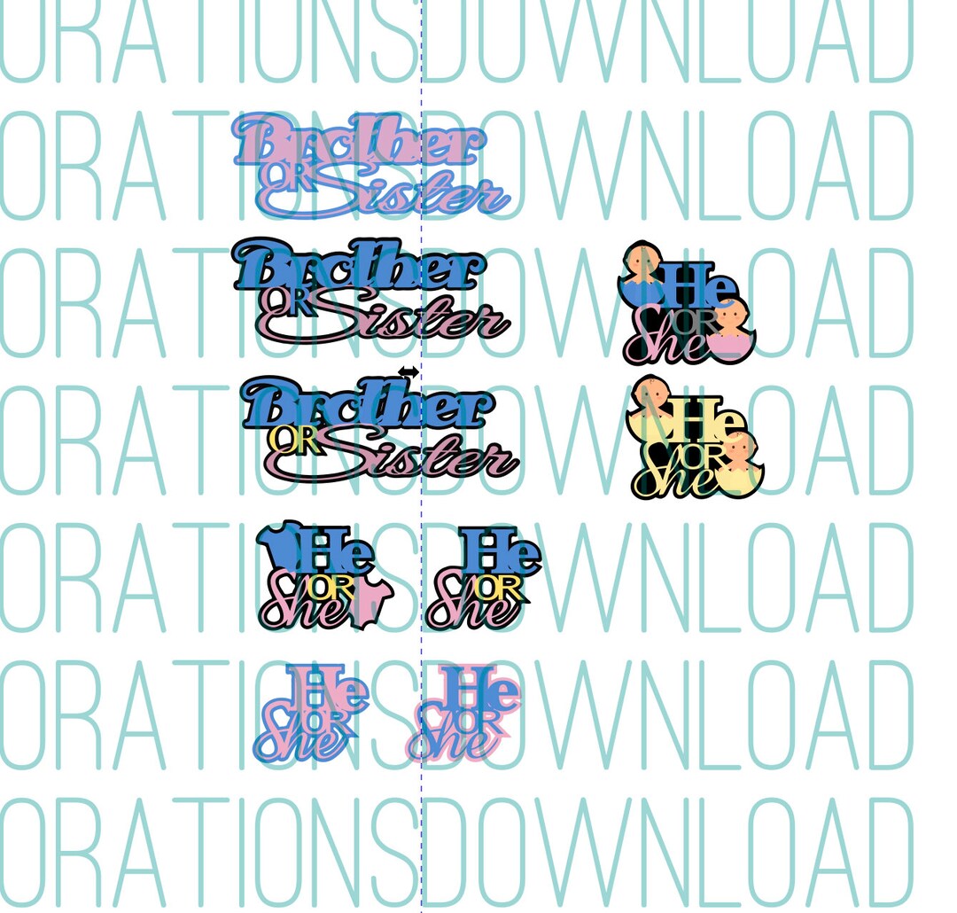 Gender Reveal Cake Topper SVG – Resizable Digital Download for DIY ...