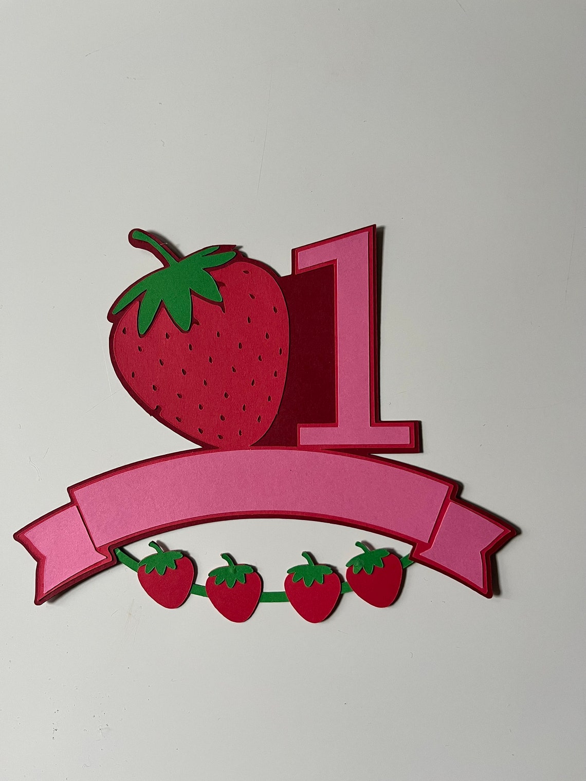 Strawberry Cake Topper SVG – ‘berry Sweet One’ First Birthday Party ...