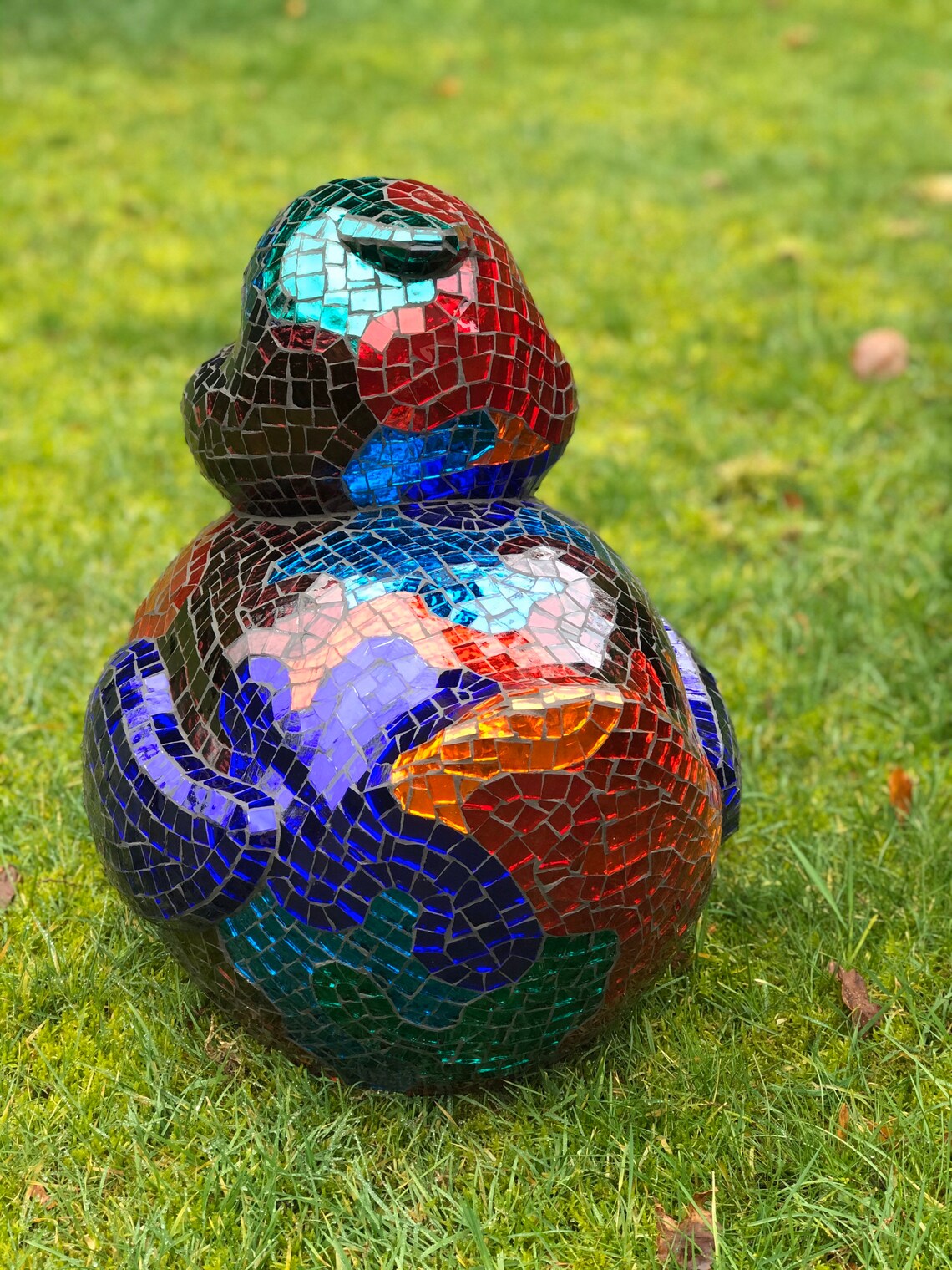 Badeend glasmozaïek XL mooi voor in de tuin - Etsy España