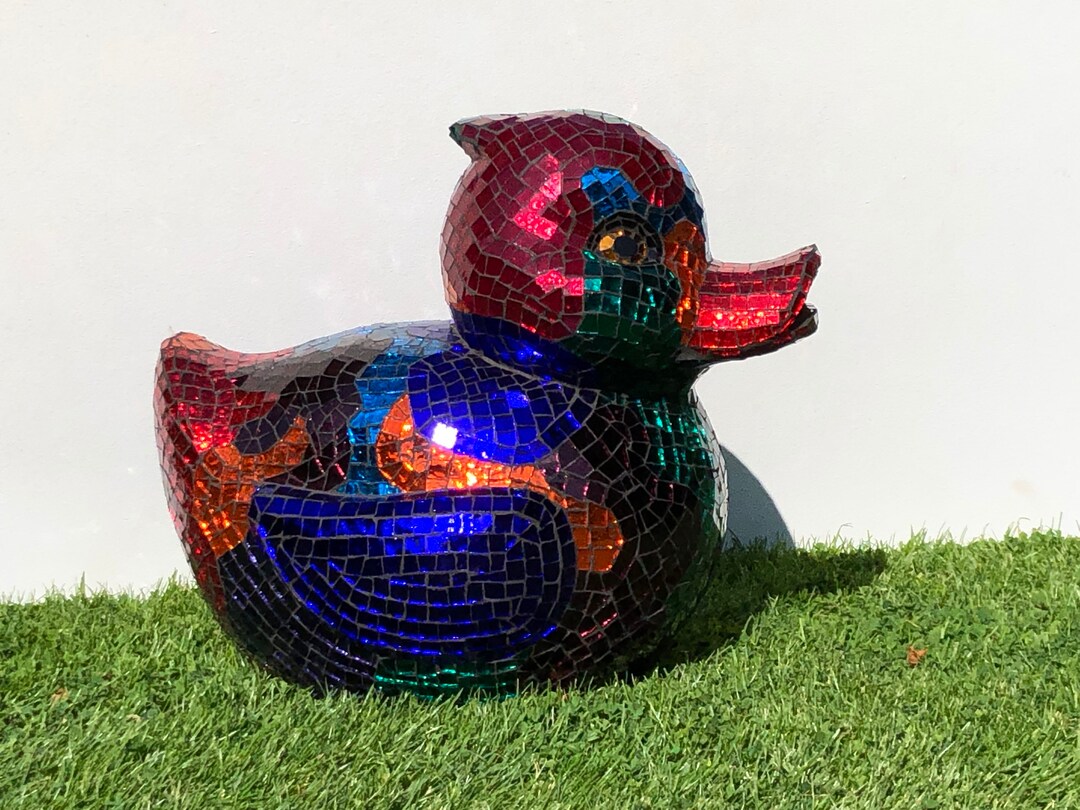 Badeend glasmozaïek XL mooi voor in de tuin - Etsy España