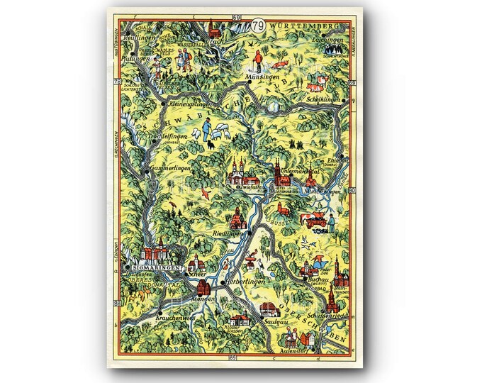 Antique Maps Prints Pictorial Maps & Digital by TheOldMapShop