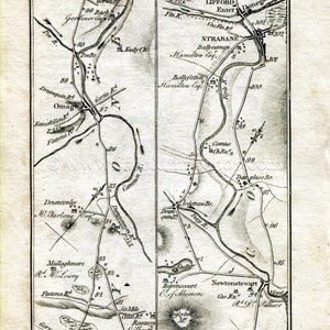 1778 Taylor & Skinner Antique Ireland Road Map 35/36 Emyvale Aughnacloy ...